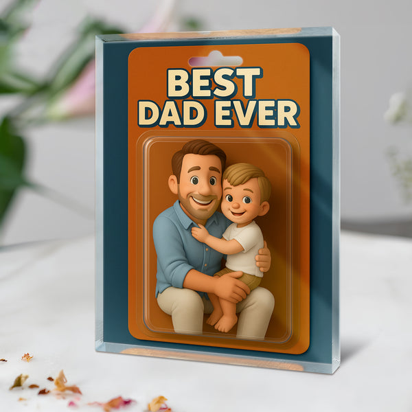 Custom Photo Dad And Kid Action Figure Acrylic Block Father's Day Gift ...