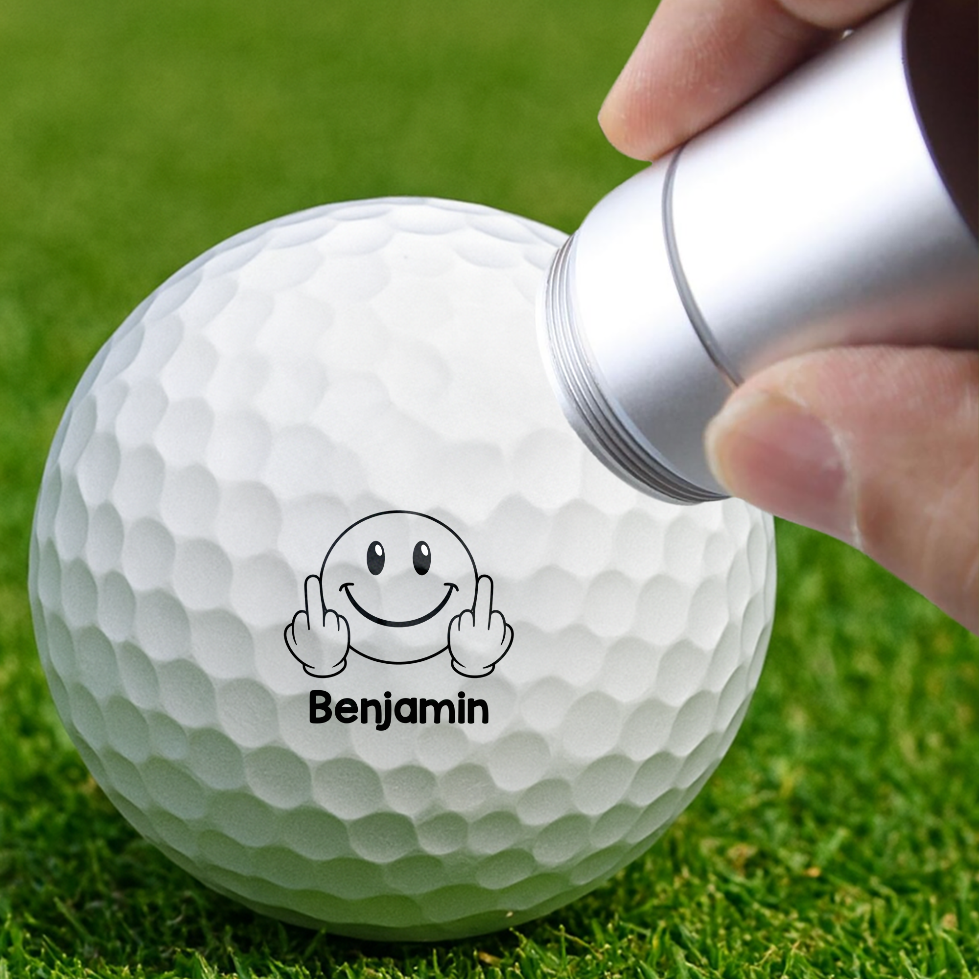 Custom Name Middle Finger Personalized Golf Ball Stamp Box, Meme Fun ...