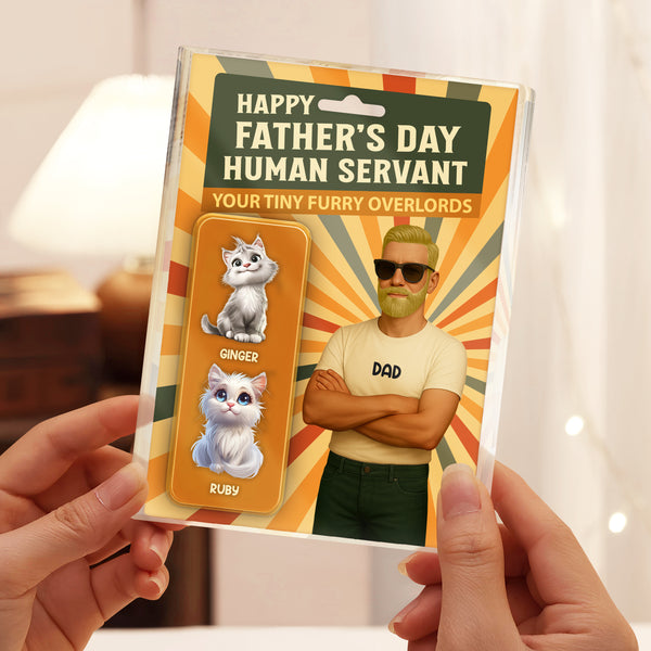 Happy Father's Day Human Servant Cat Dad Figure Personalized Acrylic ...