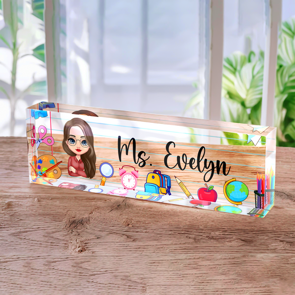 Personalized Teacher Acrylic Desk Name Plate Gift for Teacher Back To ...