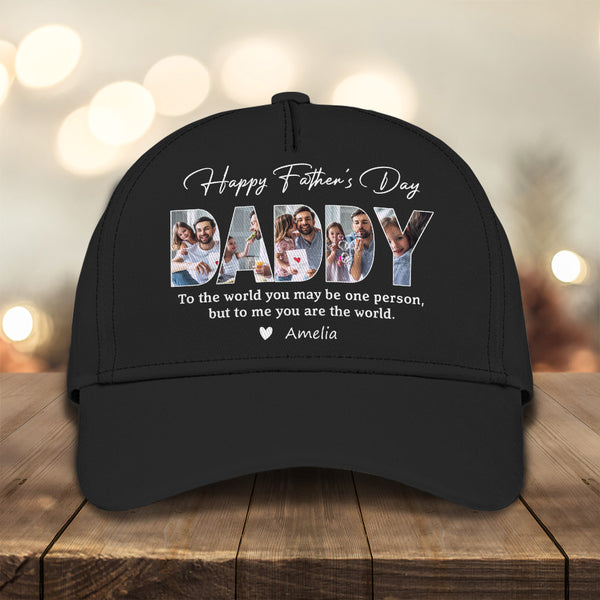 Custom Photo Happy Father's Day Family Classic Cap - Geckocustom.com