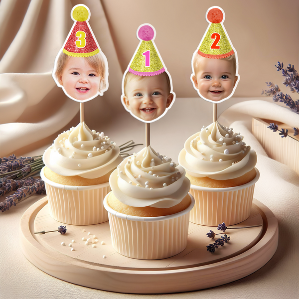 Custom Face Kid Birthday Decoration Cupcake Toppers, Birthday Party ...