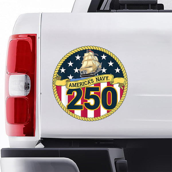 United States Navy 250th Car Sticker - Geckocustom.com