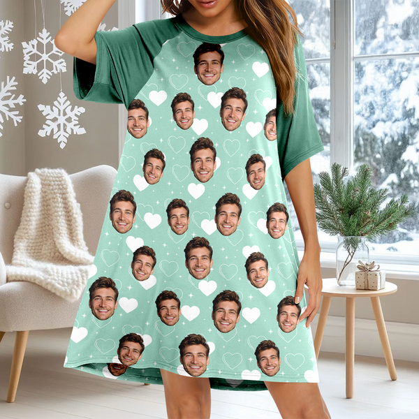 Custom Face Nightgown Valentine's Day Gift For Wife, Girlfriend ...