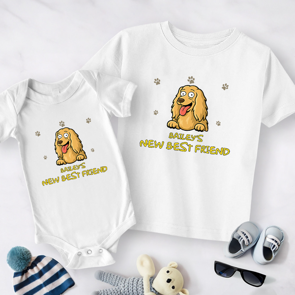 Baby New Best Friends Personalized Baby Onesie - Geckocustom.com