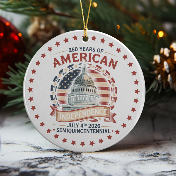 America 250 Firework Ceramic Ornament - Geckocustom.com