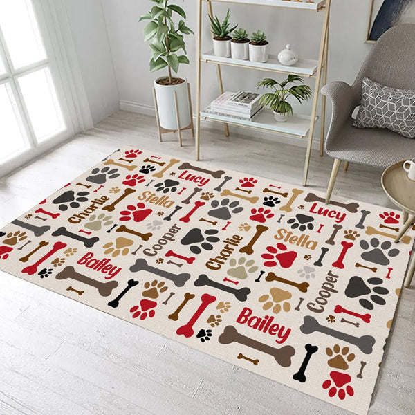 Bones And Paws Dog Premium Rug Personalized Gift TA29 890021 ...