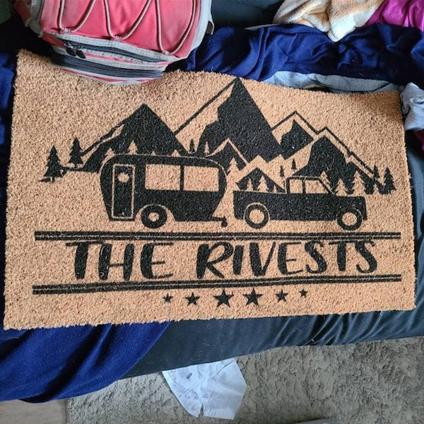 Camping Welcome Coir Mat Personalized Gift K228 890427 - Geckocustom.com