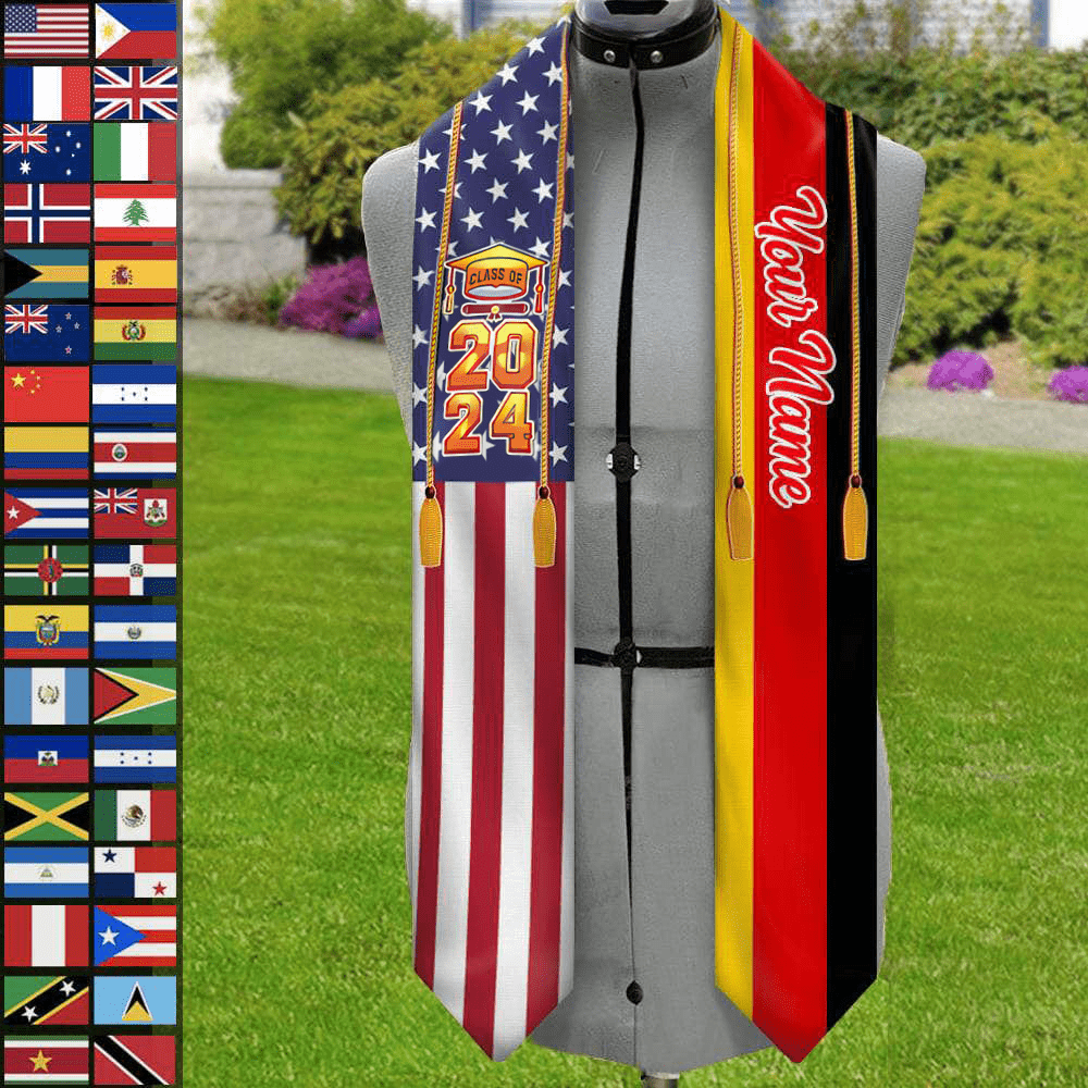 USA Nigeria Class Of 2025 USA Nigeria Flag Graduation Stole | Class Of ...