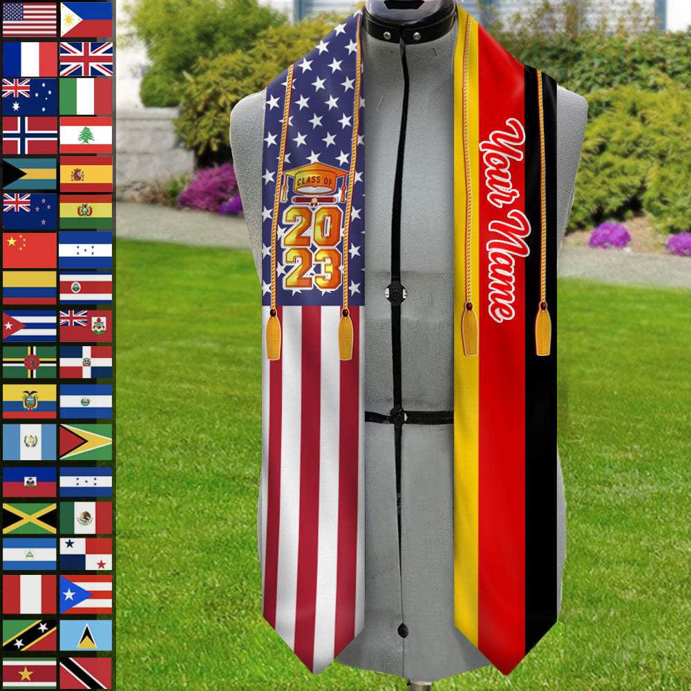 Country Flag Class of 2024 Graduation Stoles TA29 888875 - GeckoCustom