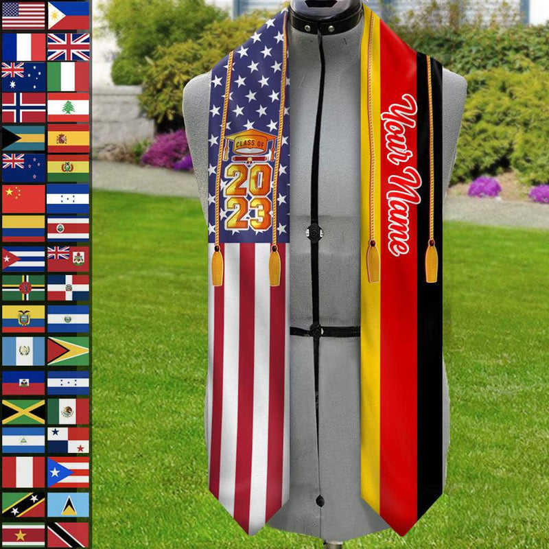 Country Flag Class of 2024 Graduation Stoles TA29 888875 - GeckoCustom