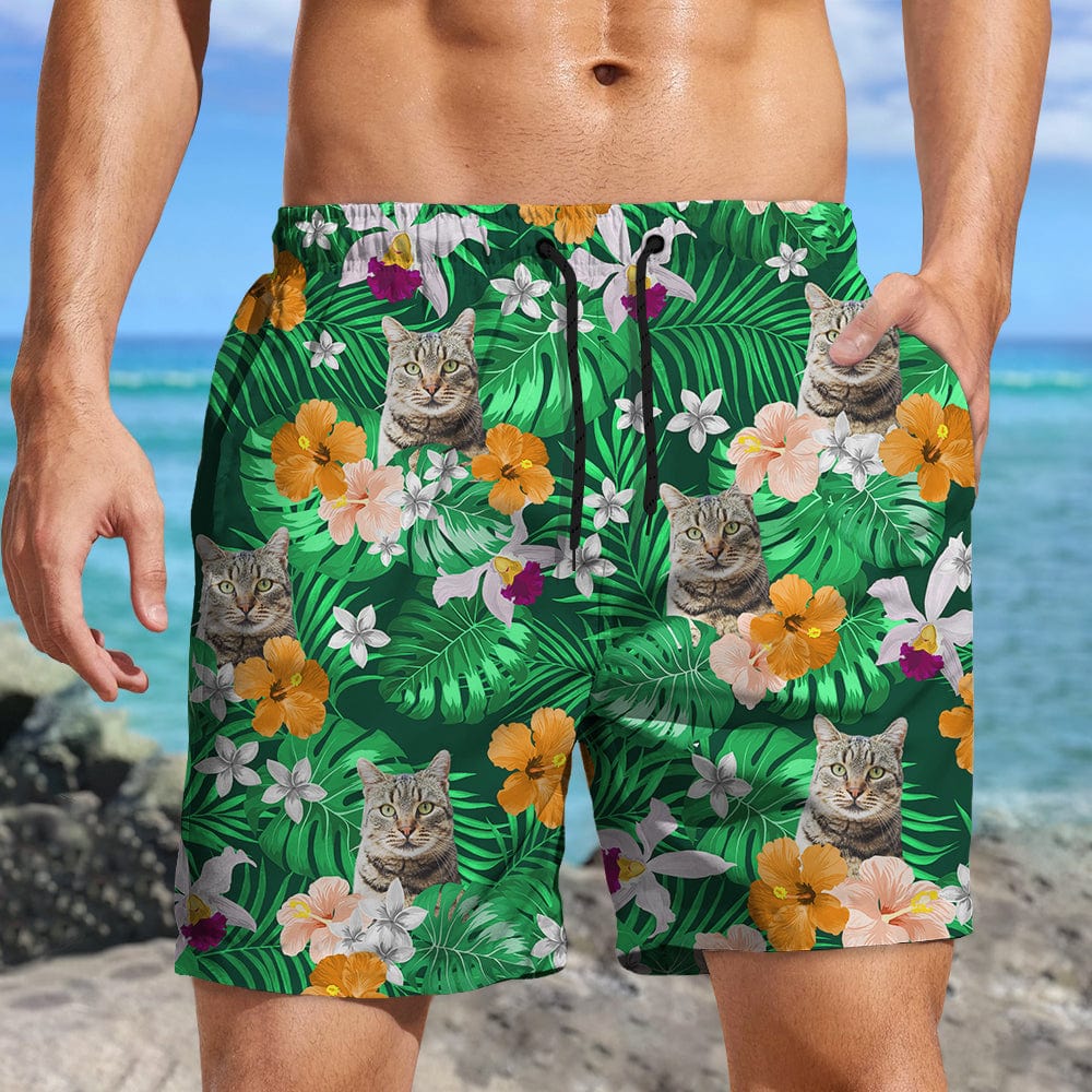 Custom Cat Photo Summer Tropical Beach Short For Men N304 890454 ...