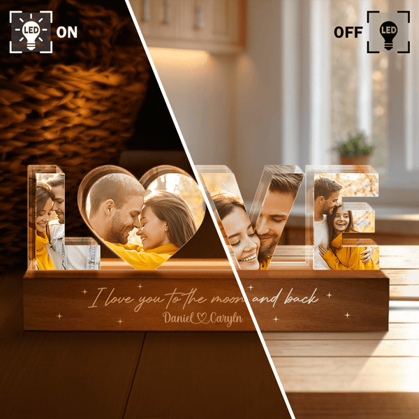 Custom Couple Photo Collage I Love You Couple LED Night Light HA75 891 ...