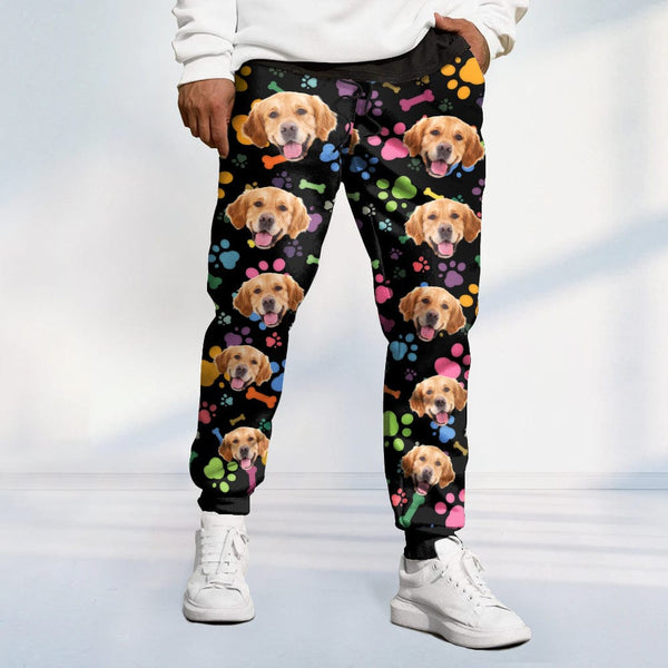 Custom Dog Photo Bones And Paws Sweatpants TA29 890085 - Geckocustom.com