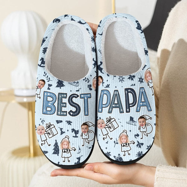 Best Dad – Personalized Photo Slippers - Geckocustom.com