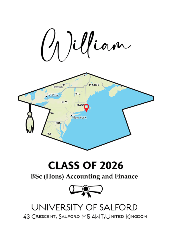 Custom Map Graduation Gift Personalized Graduation Senior Canvas ...