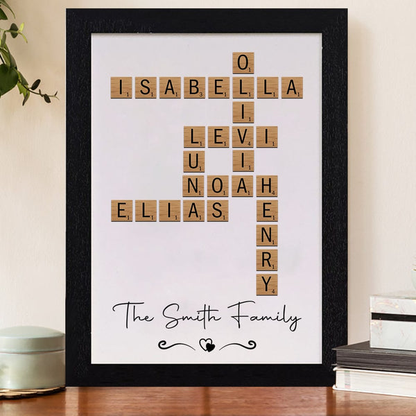 Custom Name And Family Name Crosswords Puzzle Picture Frame TH10 89206 ...