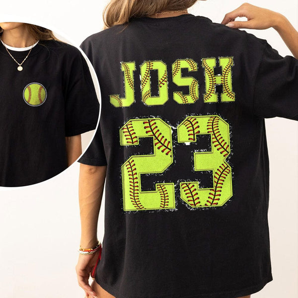 Custom Name And Number For Softball Lovers Shirt T368 890446 ...
