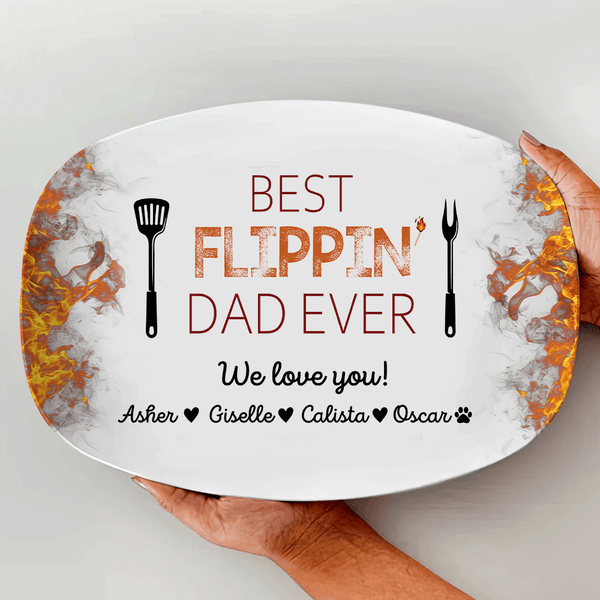 Best Flippin Dad Ever - Gift For Father, Grandfather, Grandpa Platter ...