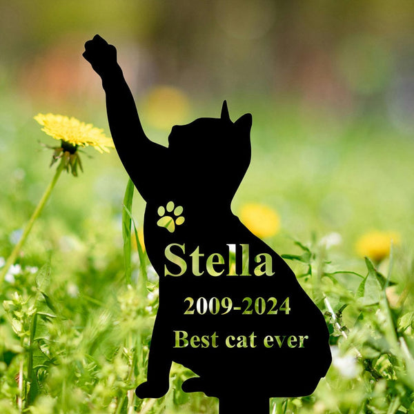Custom Cat Memorial Stake Cat Memorial Plaque with Stake Cat Grave Marker Cat Memorial Gifts ...