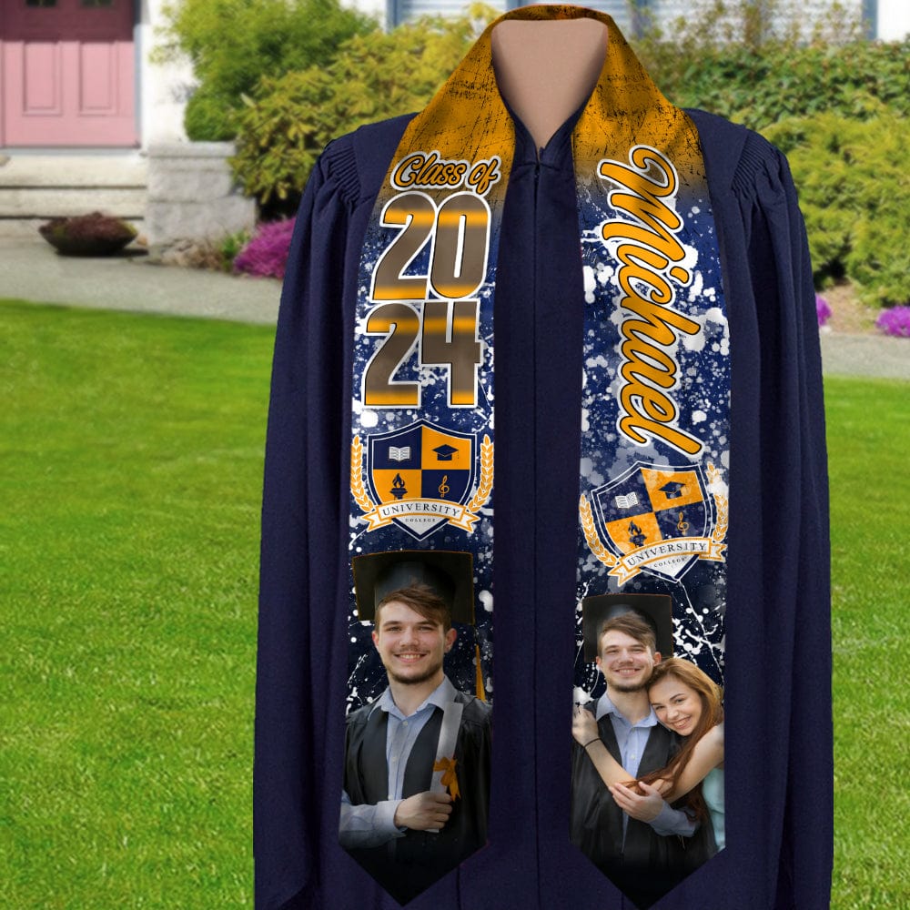 Custom Photo And Name 2024 Graduation Stoles T368 890507 - GeckoCustom