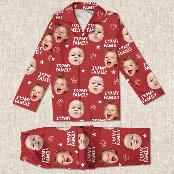 Custom Photo and Name I Love My Family Pajamas TL39 892125 - GeckoCustom