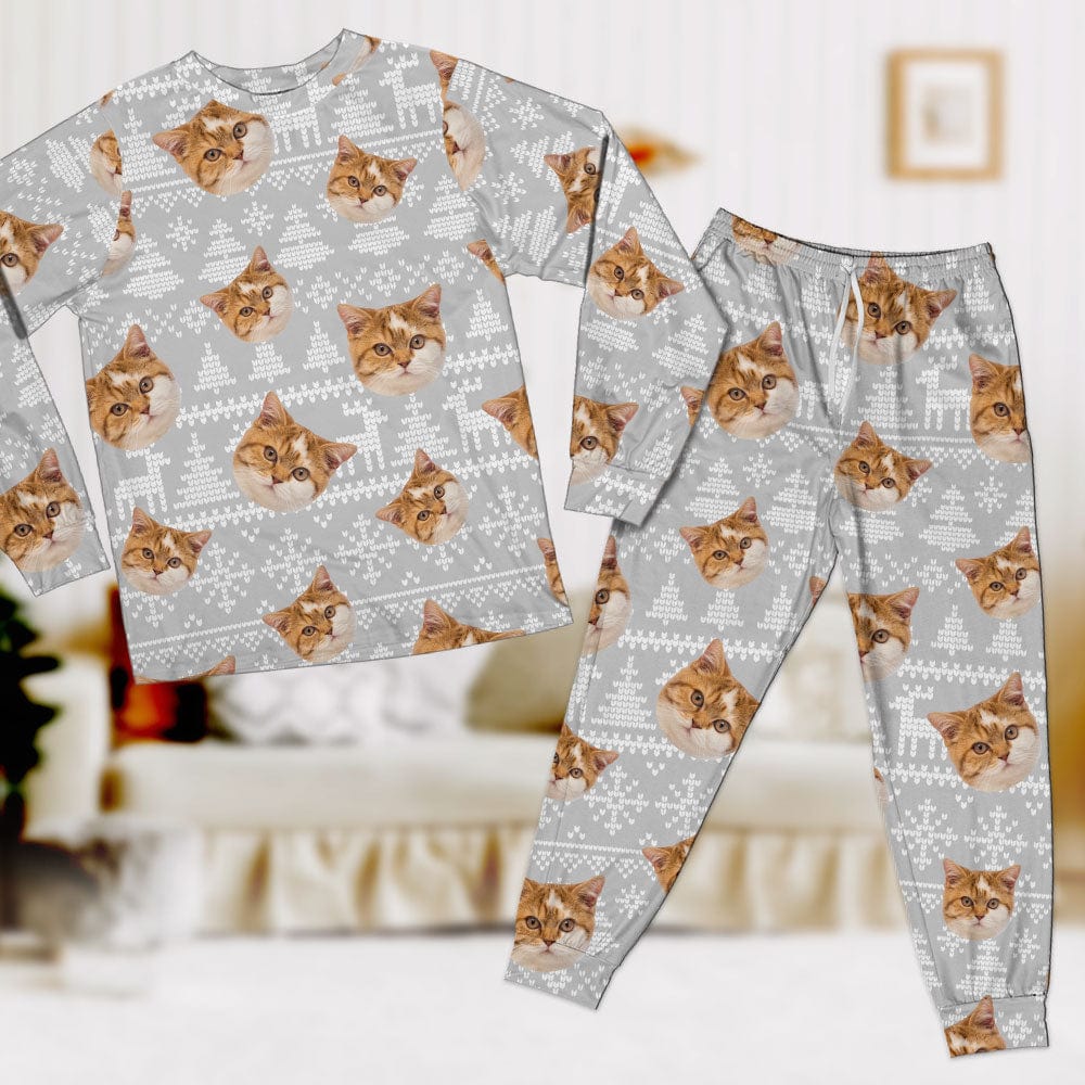 Custom Photo Christmas Cat Pajamas Set TA29 889856 — GeckoCustom