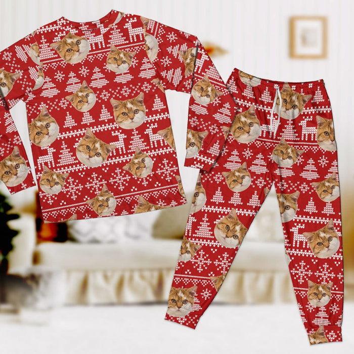 Custom Photo Christmas Cat Pajamas Set TA29 889856 — GeckoCustom
