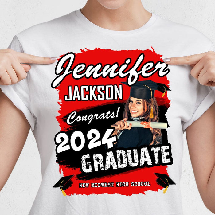 Custom Photo Congrats 2024 Graduation Shirt TA29 890277 — GeckoCustom