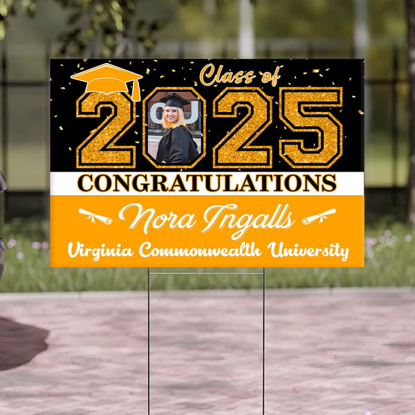 Custom Photo Congratulations Class Of 2025 Graduation Yard Sign HO82 8 ...