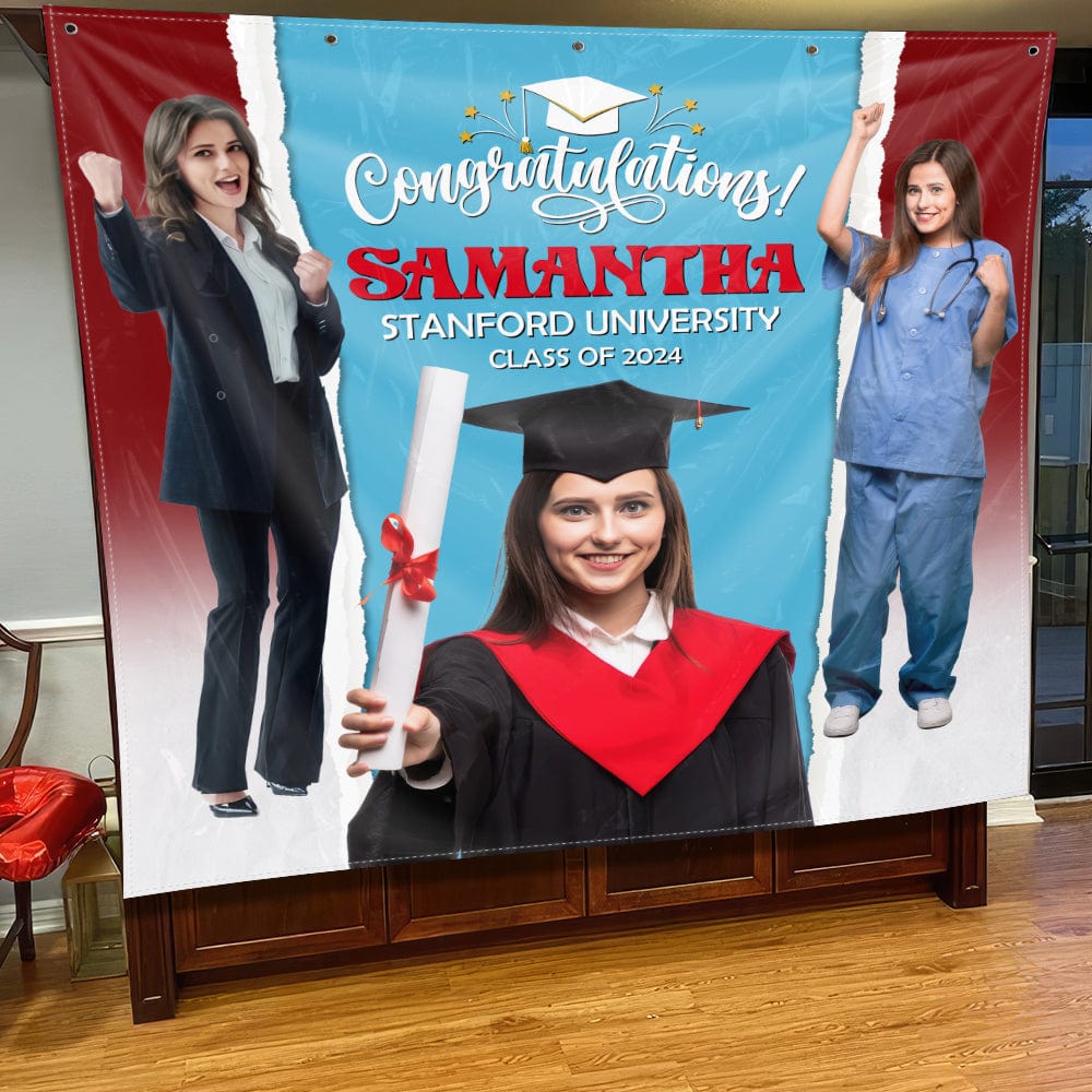 Custom Photo Congratulations Graduation Backdrop N369 890461 — GeckoCustom