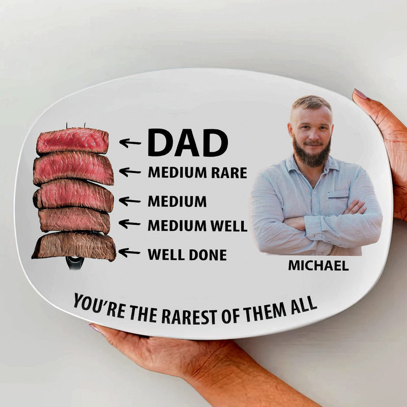 Personalized Father's Day Grilling Plate, Custom Dad Steak Doneness ...