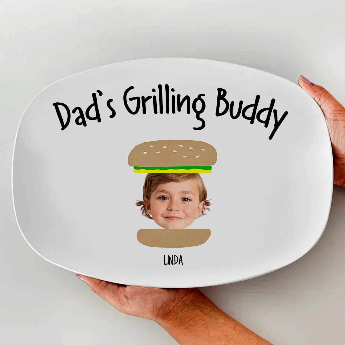 Daddy's Grilling Buddies Burger Hot Dog Plate, Personalized Gift for ...