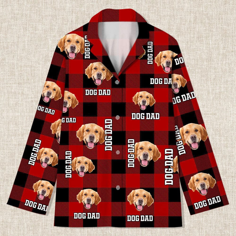 Custom Photo Dog Cat Mom Dad Flannel Pajamas TH10 K228 888729 - GeckoCustom