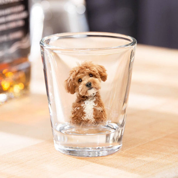 Custom Photo From The Reasons You Drink We Woof You Dog Shot Glass ...