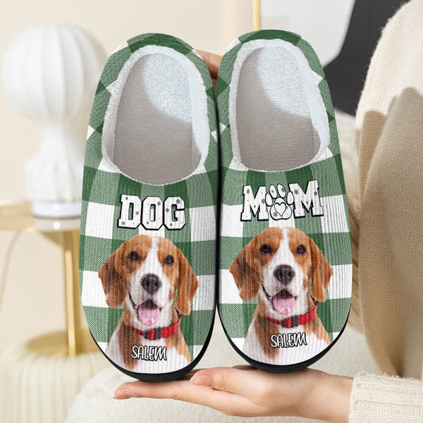 Custom Photo Dog Mom, Dog Dad Dog Slippers, Gift for Dog, Cat Lovers ...