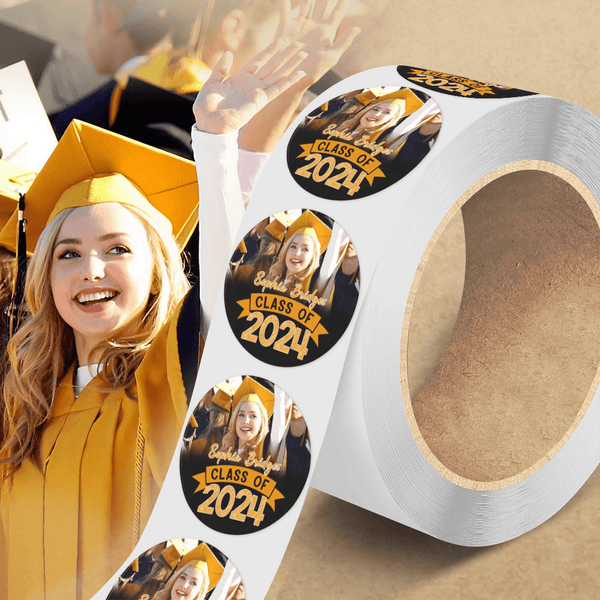Custom Photo Graduation Class Of 2024 Roll Sticker TA29 890523 ...