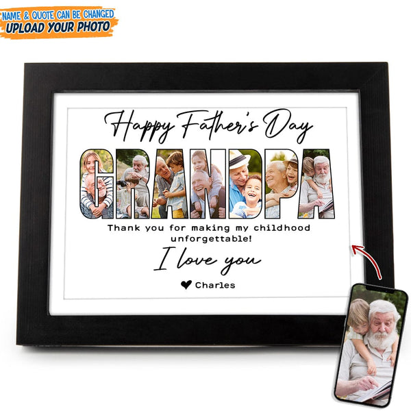 Custom Photo Happy Father's Day Grandpa Picture Frame N304 889160 - Geckocustom.com