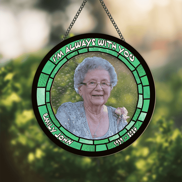 Personalized Photo Memorial Stained Glass Suncatcher, Loss Of Mom/ Dad ...
