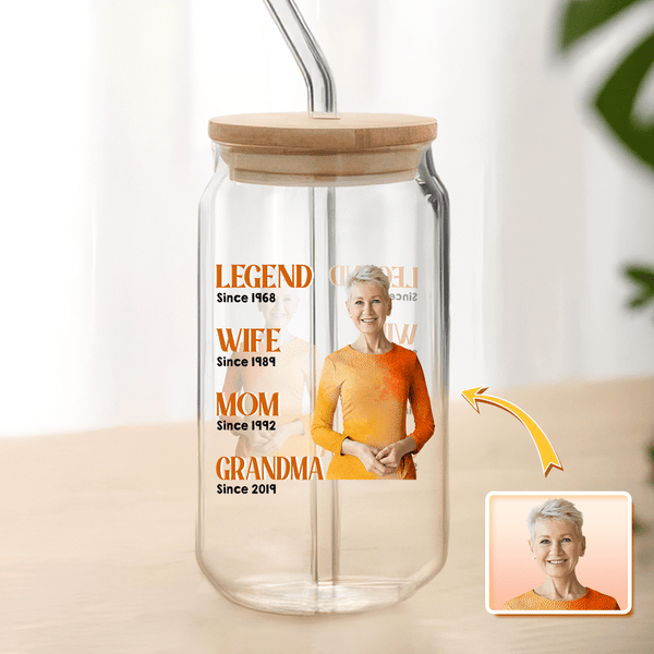 Custom Photo Legend Wife Mom Grandma Daily Reminders Glass Tumbler TA2 ...