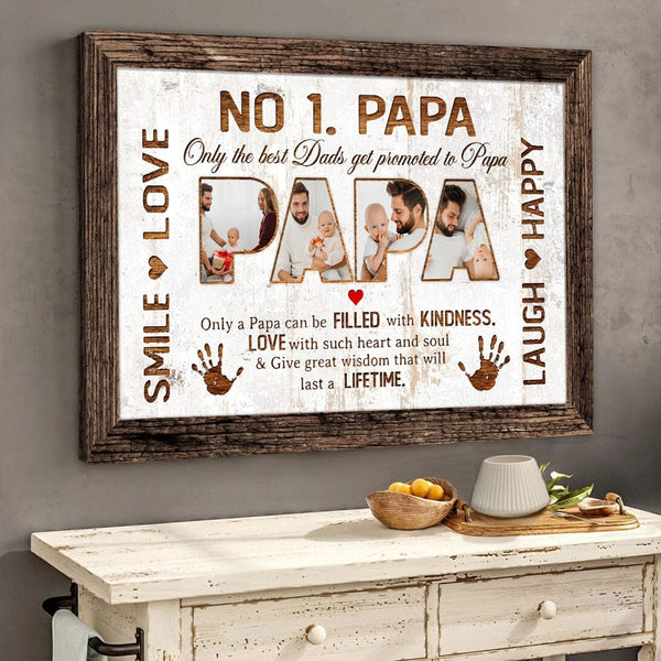 Personalized No 1 Papa Photo Canvas Print, Father’s Day Gift ...