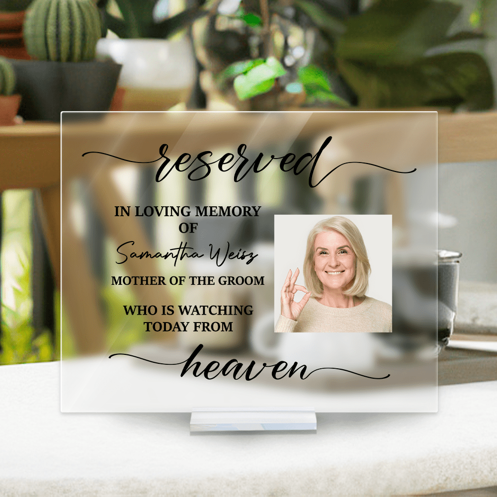 Custom Photo Reserved In Loving Memorial Acrylic Plaque and Stand TA29 ...