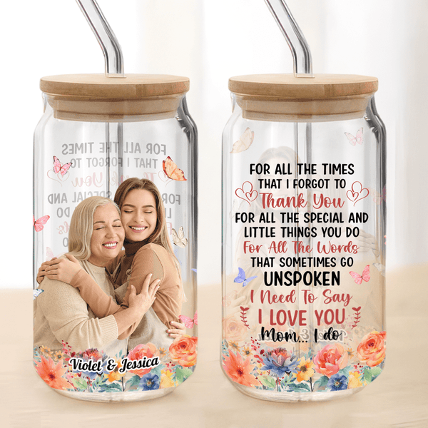 Custom Photo Thank You For All The Special Things Glass Can With Lid T ...