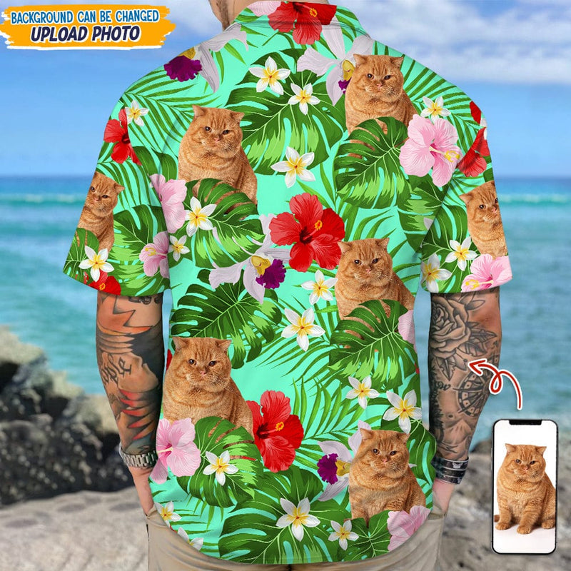 Custom Photo Tropical Style Cat Hawaii Shirt TH10 N304 889467 - GeckoCustom