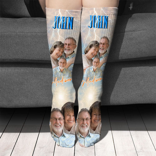 Custom Photo With Vintage Style Family Socks N369 889958 - Geckocustom.com