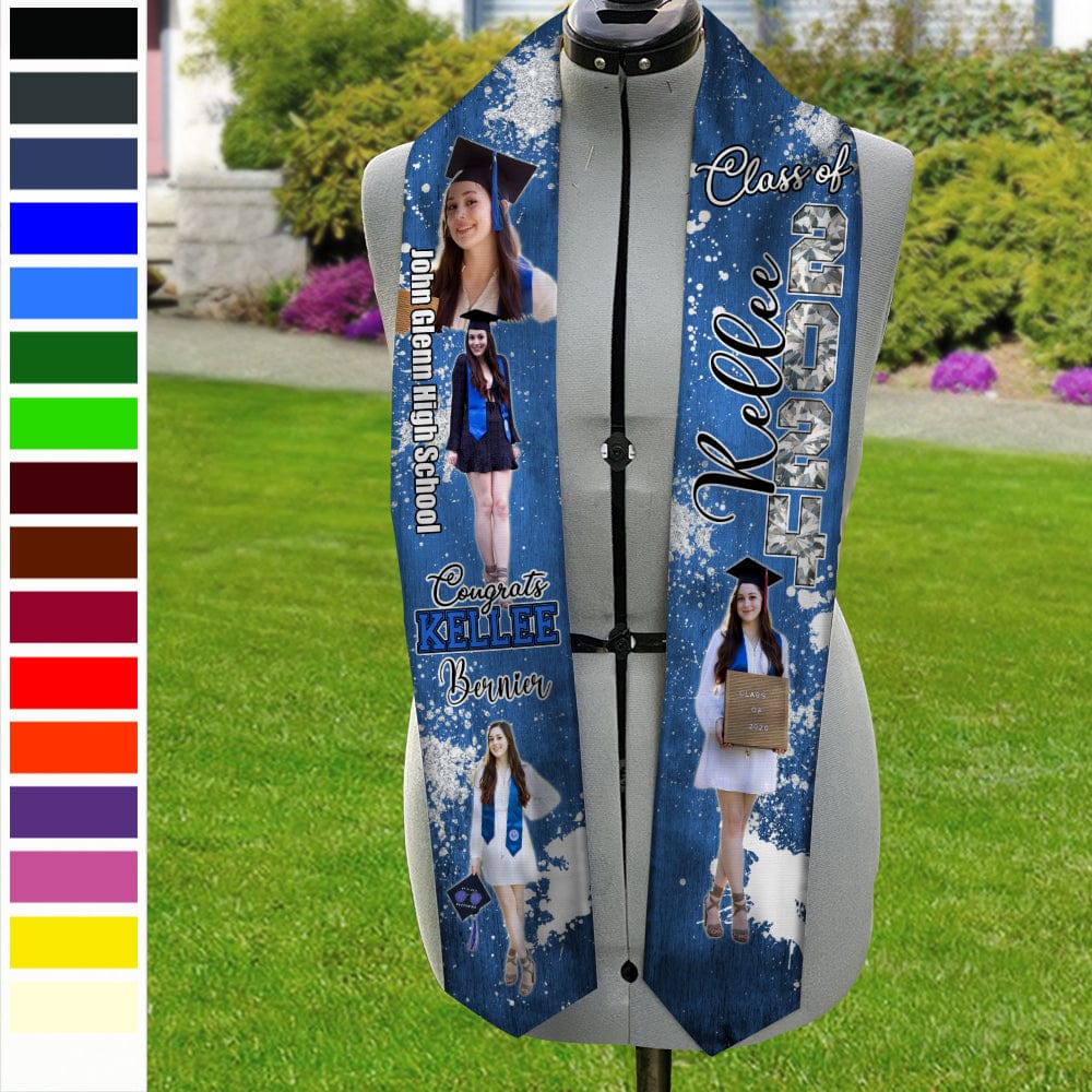 Custom Portrait Photo And Add School Name Graduation Gift Stoles N369 ...