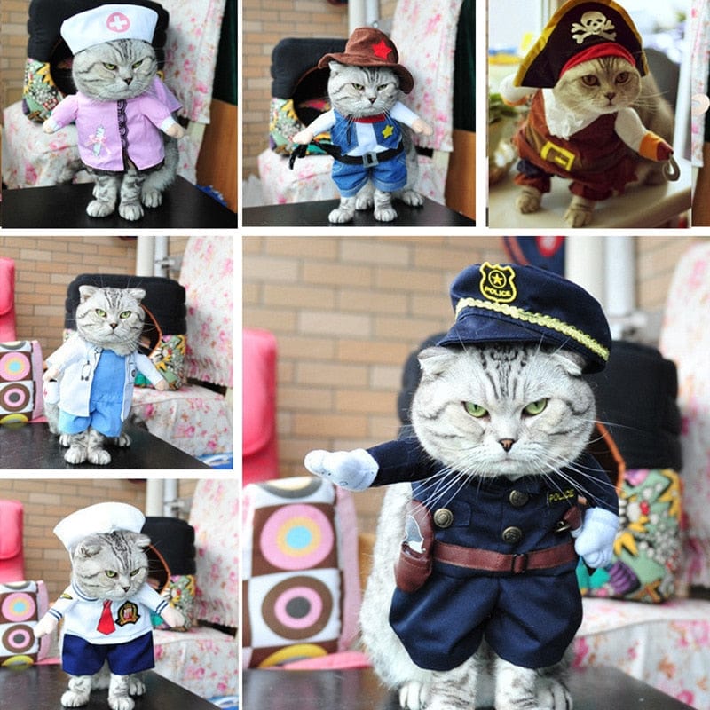 Funny Halloween Clothes Dressing Up Cat Party Costume Suit ...