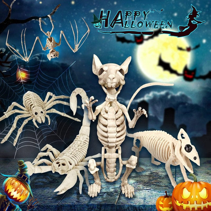 Halloween Horror Bats Skeleton Mouse Scorpion Lizard Bone Creepy Hallo ...