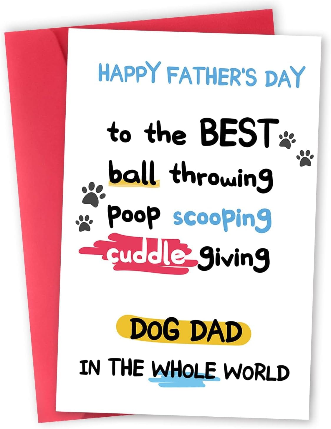 Happy Father'S Day Card for Dog Dad, Funny Dog Dad Gifts for Men Him ...