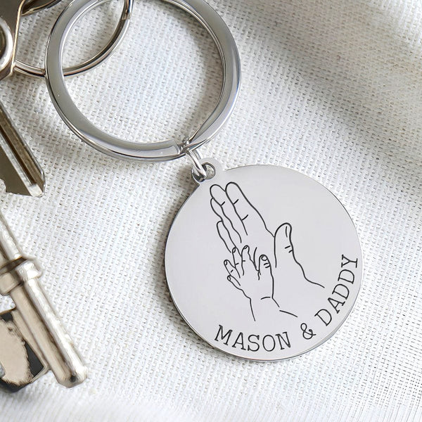 Gift for Daddy - Personalised Keyring - High Five - Gift for Him - New ...